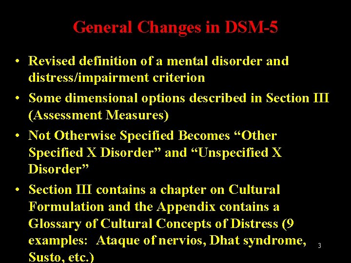 DSM5 Powerpoint Supplement to MashWolfe Abnormal Child Psychology