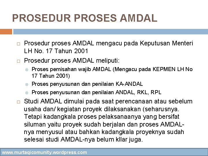 ANALISIS DAMPAK LINGKUNGAN HIDUP AMDAL Studi Kelayakan Bisnis