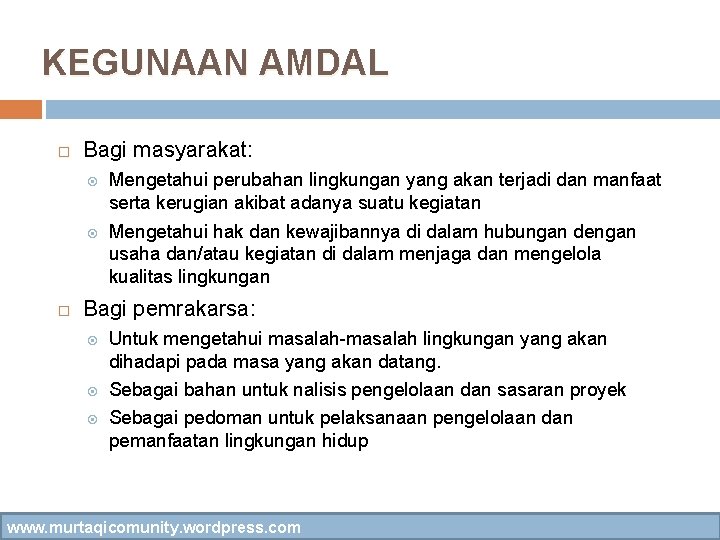 ANALISIS DAMPAK LINGKUNGAN HIDUP AMDAL Studi Kelayakan Bisnis
