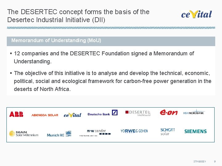 DESERTEC INDUSTRIAL INITIATIVE A WINWIN PARTNERSHIP Boukhalfa Yaici