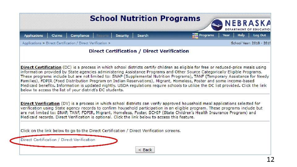 Direct Certification Webinar Presented by Michelle Stephens December