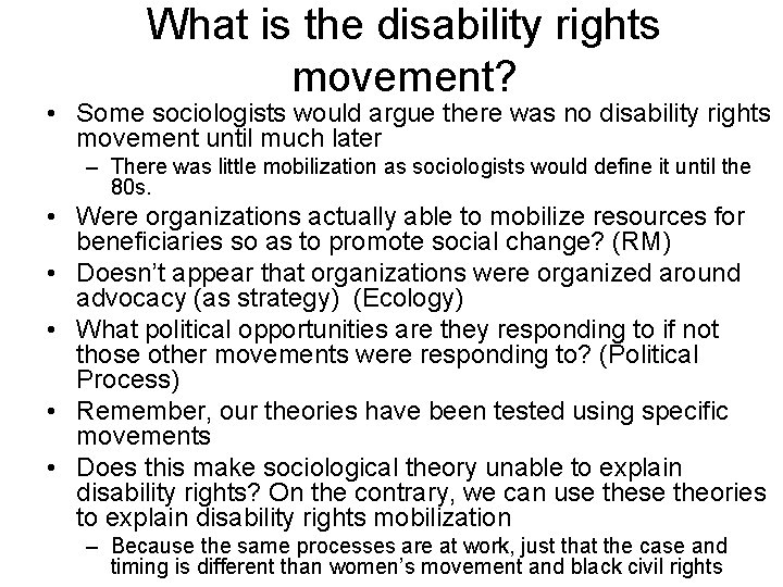 The Disability Rights Movement A Sociological Perspective David