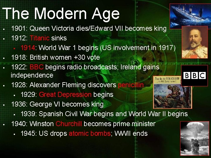 The Modern Age 1901 1950 The Modern Age