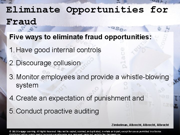 Forensic Accounting Chapter 11 Preventing Fraud Zimbelman Albrecht