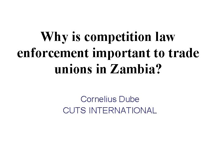 Why is competition law enforcement important to trade