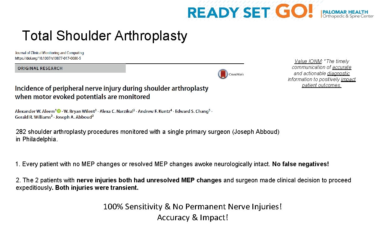 Intraoperative Neuromonitoring IONM During Orthopedic Spine Procedures W