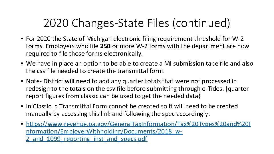 Changes for 2020 2020 ChangesSubmission Files A district