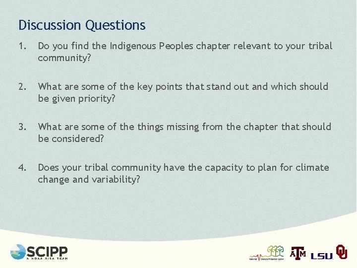 National Climate Assessment Indigenous Peoples Lands and Resources