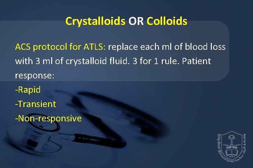Lecture Title Perioperative Fluid and Blood Transfusion Practice