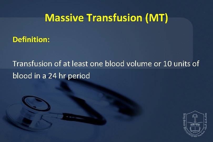 Lecture Title Perioperative Fluid and Blood Transfusion Practice