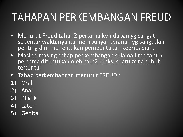 TEORI PSIKOANALISA SIGMUND FREUD Oleh Mariyana Widiastuti M