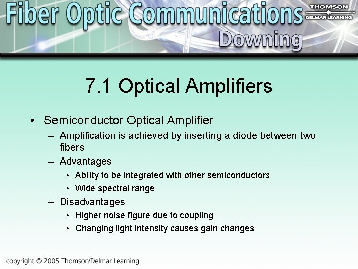 FiberOptic Communications James N Downing Chapter 7 FiberOptic