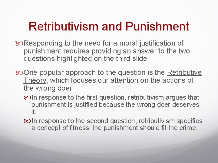 Philosophy 220 The Death Penalty Theories of Punishment