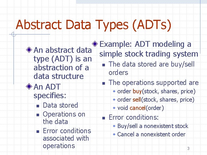 Basic Data Structures Review of DATA STRUCTURES class