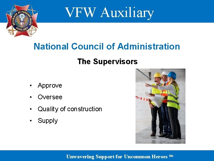 VFW Auxiliary Building on the VFW Auxiliary Foundation