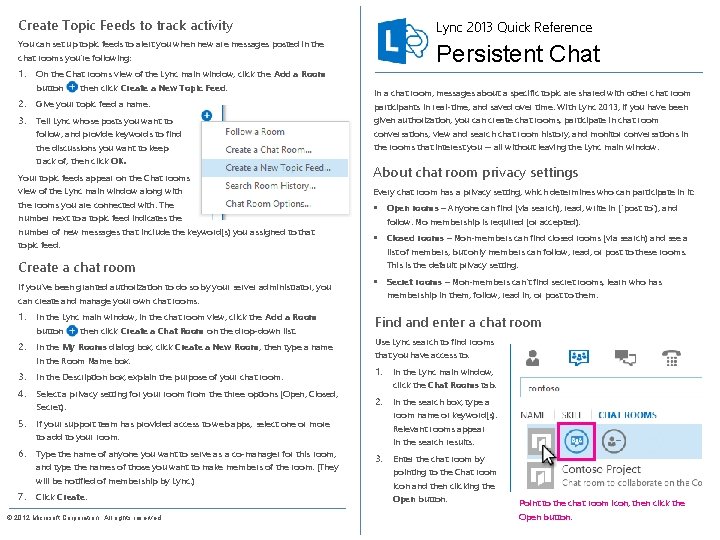 Create Topic Feeds to track activity Lync 2013