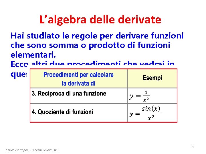 Algebra delle derivate 2 Enrico Pietropoli Treccani Scuola