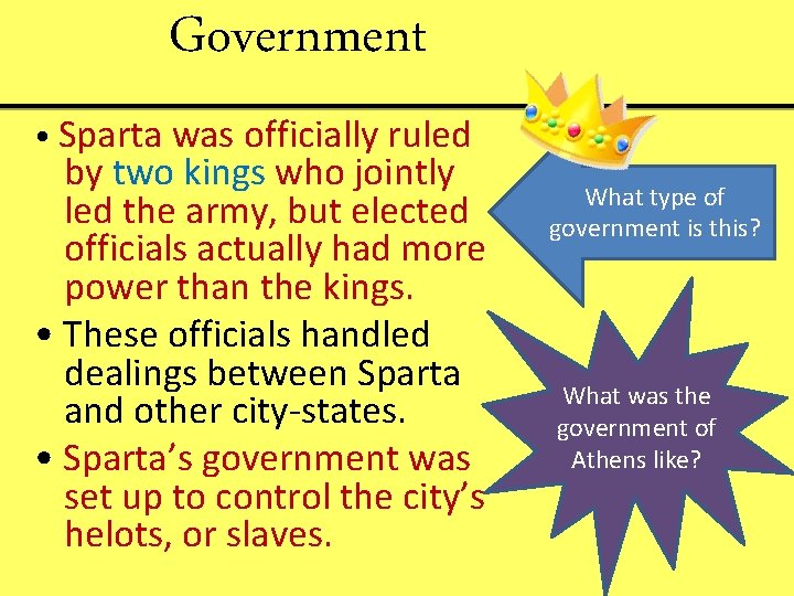 Athens vs Sparta The Big Idea The two