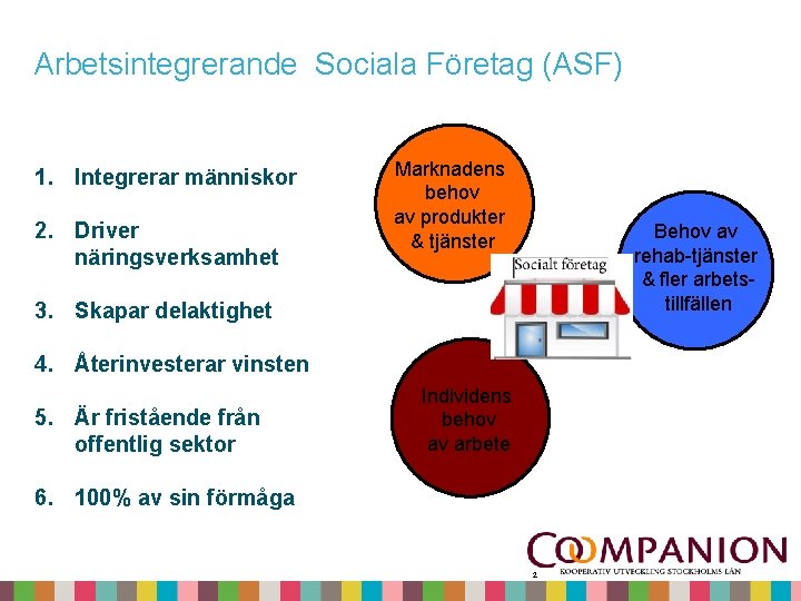 1 Arbetsintegrerande Sociala Fretag ASF 1 Integrerar mnniskor