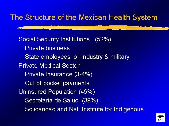 The Structure of the Mexican Health System Social