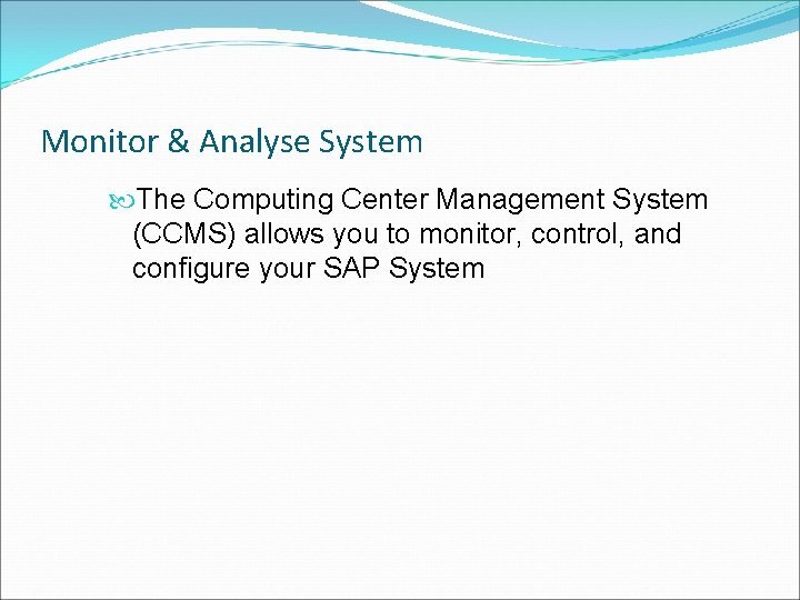Monitor Analyse System The Computing Center Management System