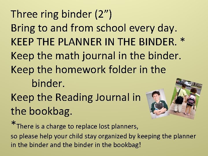 Procedures in Mrs Mizes class Three ring binder