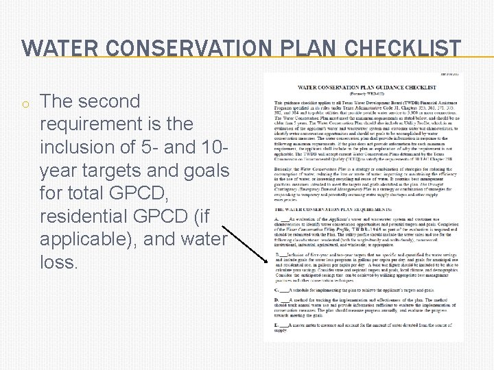 A Howto Guide for submitting a WATER CONSERVATION