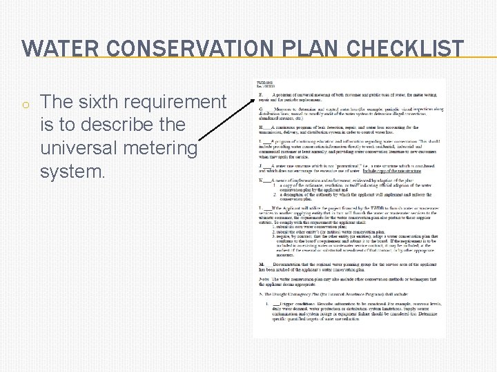A Howto Guide for submitting a WATER CONSERVATION