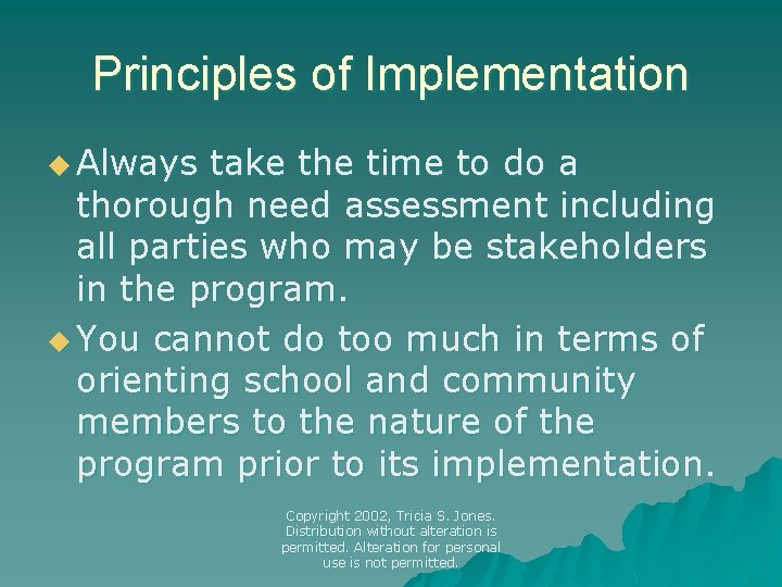 Stages of CRE Implementation Tricia S Jones Ph