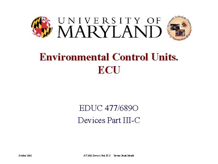 Environmental Control Units ECU EDUC 477689 O Devices