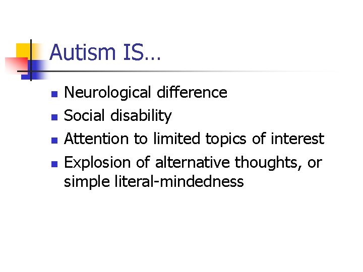 Square Pegs Autism in the Workplace An exploration