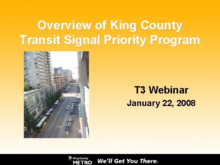Overview of King County Transit Signal Priority Program