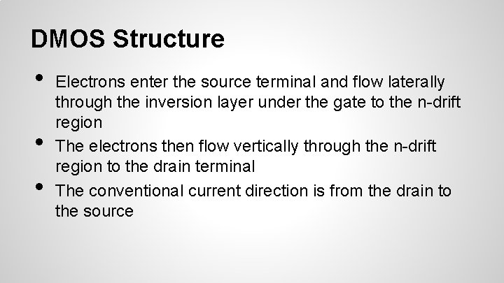 Power FET Structure DMOS and VMOS Abstract Power