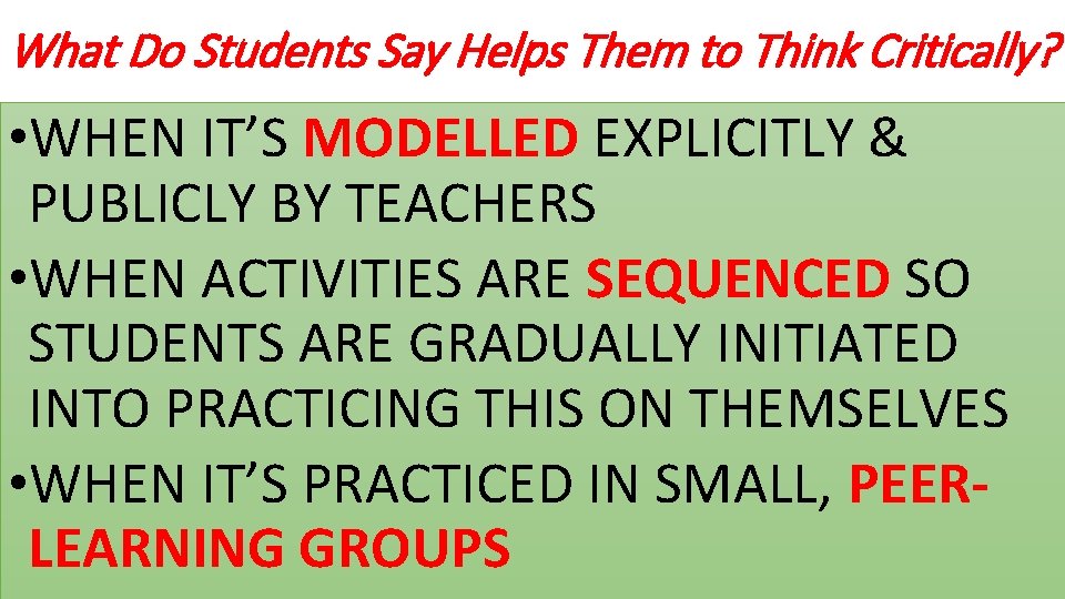 CRITICAL THINKING DISCUSSION THE INCLUSIVE CLASSROOM Stephen Brookfield