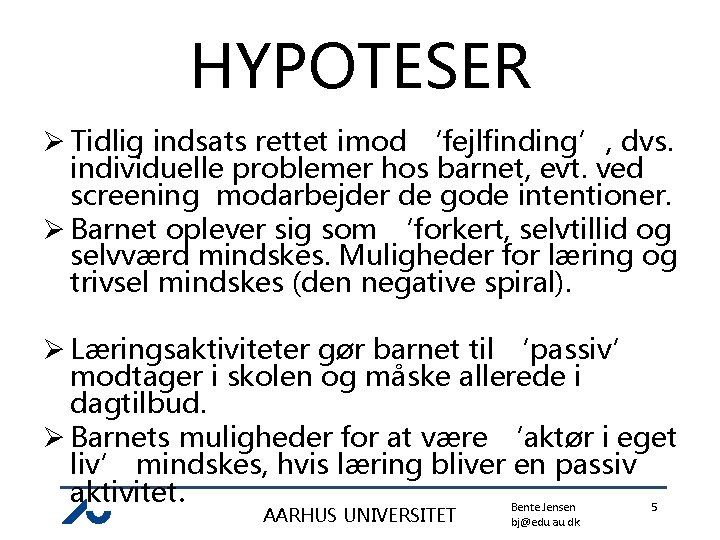DAGTILBUD I FORANDRING I LYSET AF PROBLEMATIKKEN OM
