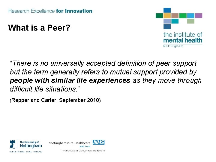 Learning from peer support Karen Machin Marissa Lambert