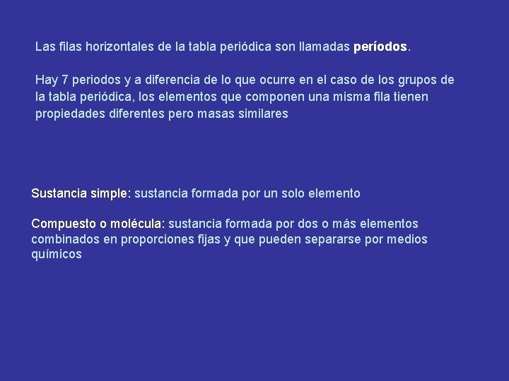 LA TABLA PERIDICA INTRODUCCIN La Materia Materia es