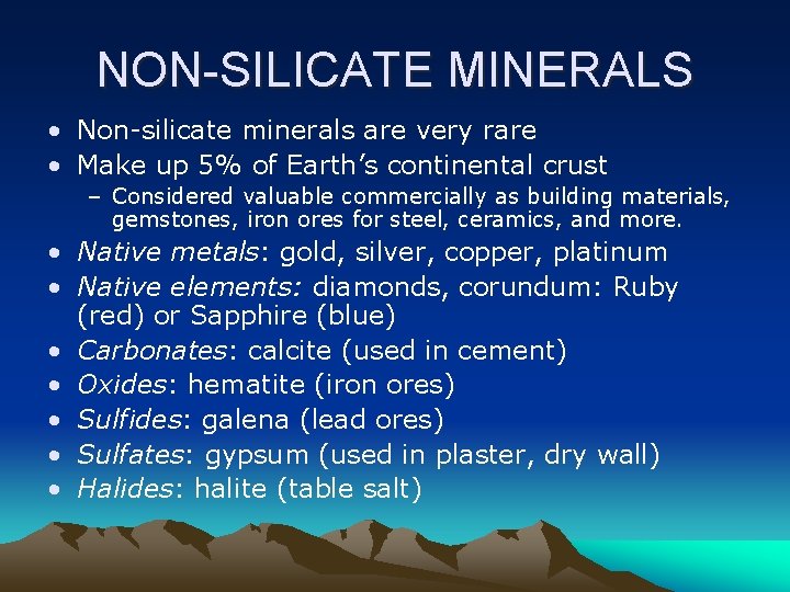 MINERALS AND ROCKS IN THE EARTHS CRUST Igneous