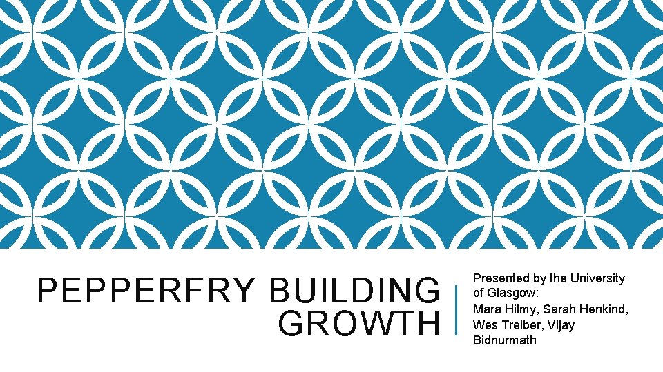 PEPPERFRY BUILDING GROWTH Presented by the University of