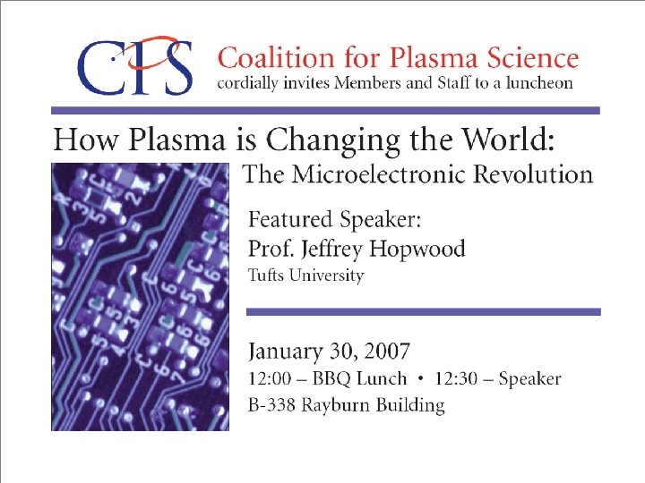 Overview Economic Impact of Plasma Processes used in