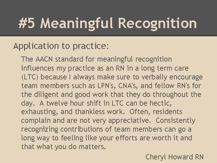 ACCN Practice Standards Healthy Work Environments Ferris NURS