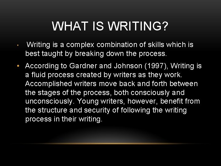 THE READING AND WRITING PROCESSES By Avila Mark