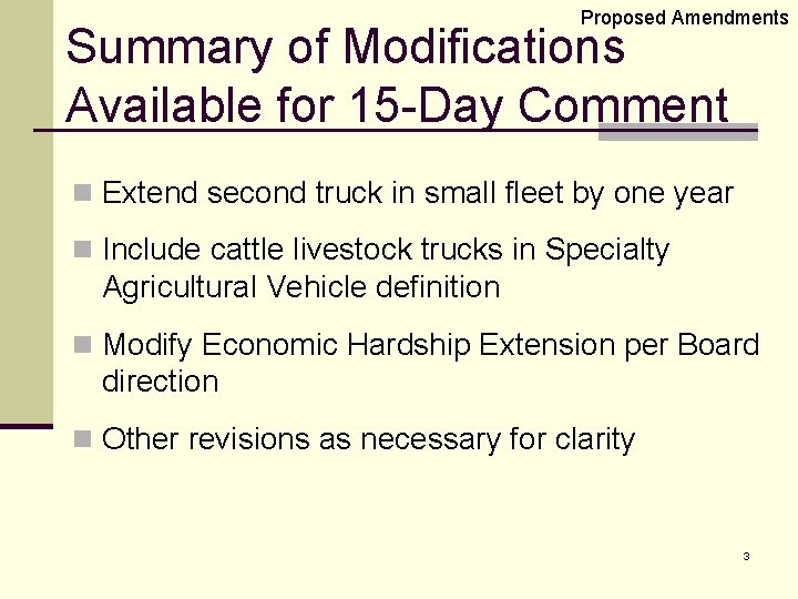 Final Regulation Order for Truck and Bus Regulation