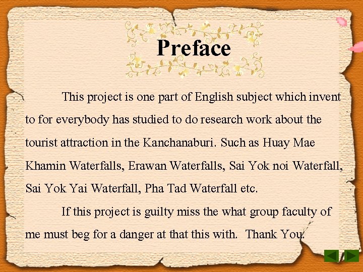 English Project work The tourist attraction in the