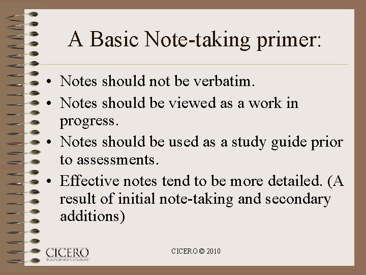 THE HISTORY NOTEBOOK A Tool for Content Connections
