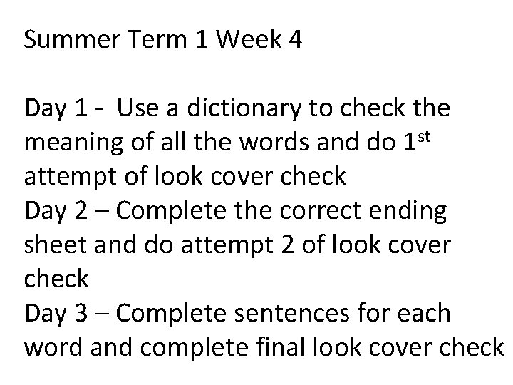 Summer Term 1 Week 4 Day 1 Use
