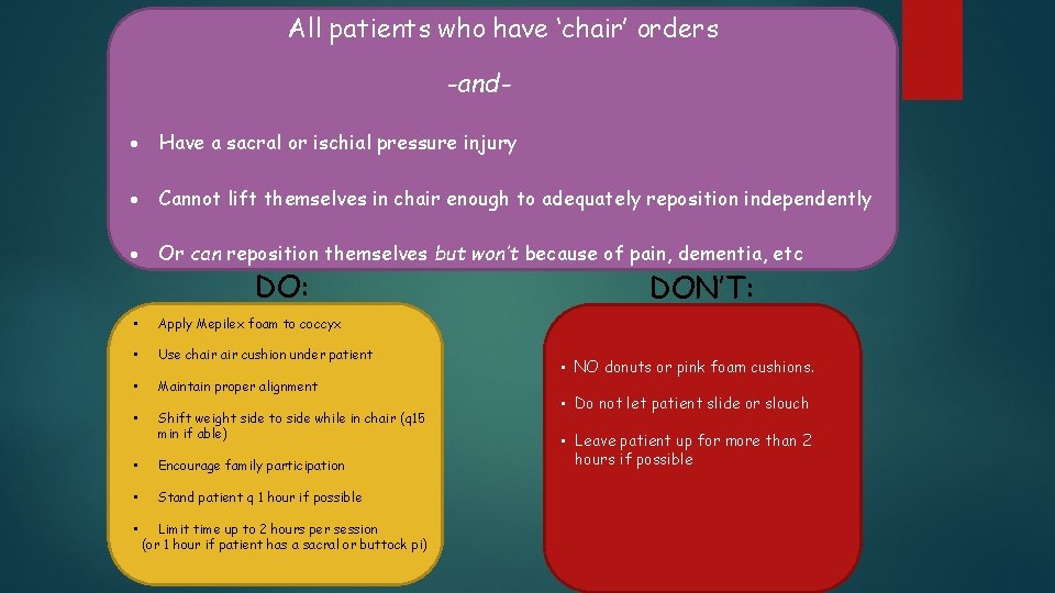 Pressure Injury Prevention and Sitting In sitting positions
