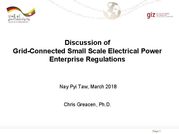Discussion of GridConnected Small Scale Electrical Power Enterprise
