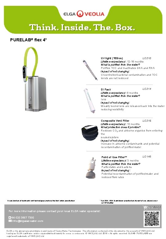 PURELAB flex 4 LC 210 UV light 185