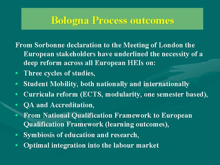 ALBANIA and Bologna Process 2007 Bologna Process Events